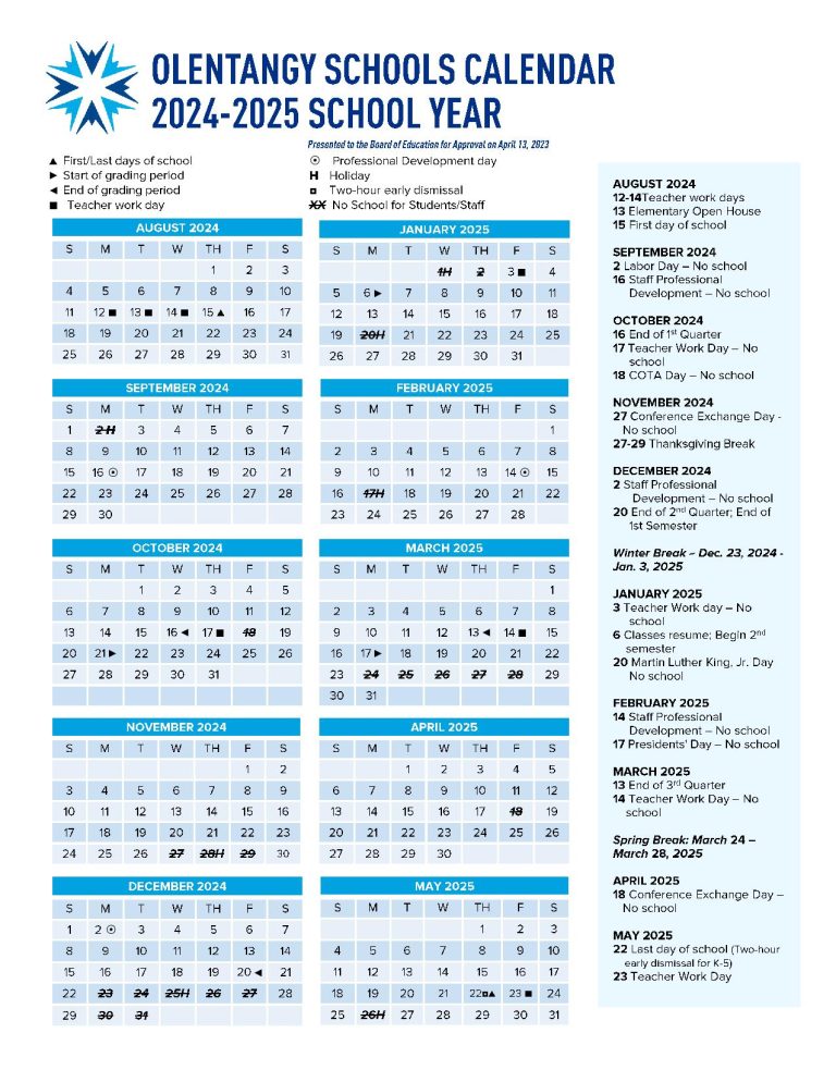 Olentangy Local School District Calendar 2025-2026