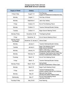 Orange County Public Schools Calendar 2026-2027