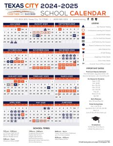Texas City Independent School District Calendar 2025-2026