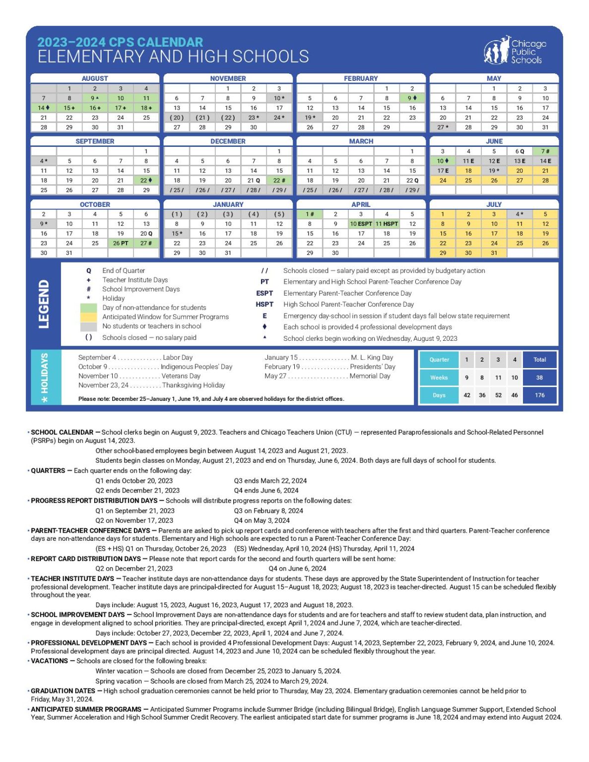 Chicago Public Schools Calendar 2025-2026 | Holiday Schedule