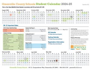 Greenville County Schools Calendar 2025-2026 | GCSD Holidays