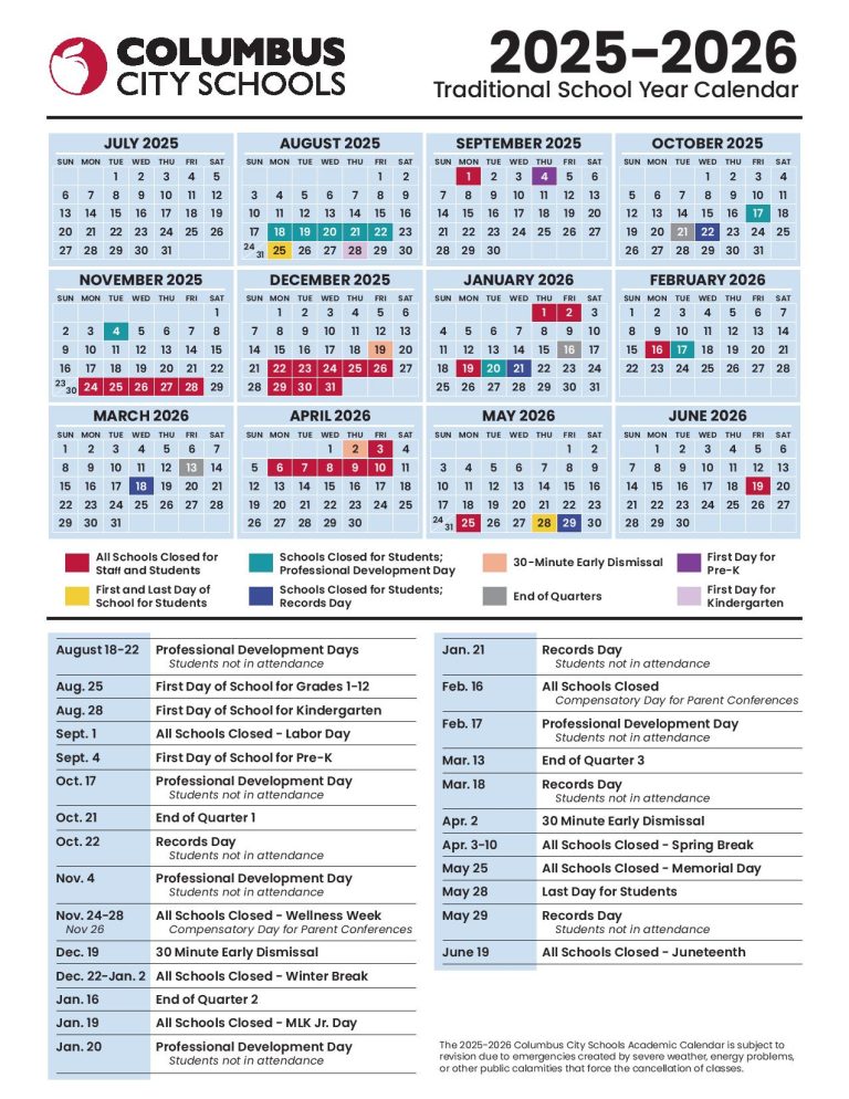 Jefferson County Schools Calendar 2025-2026 | Alabama
