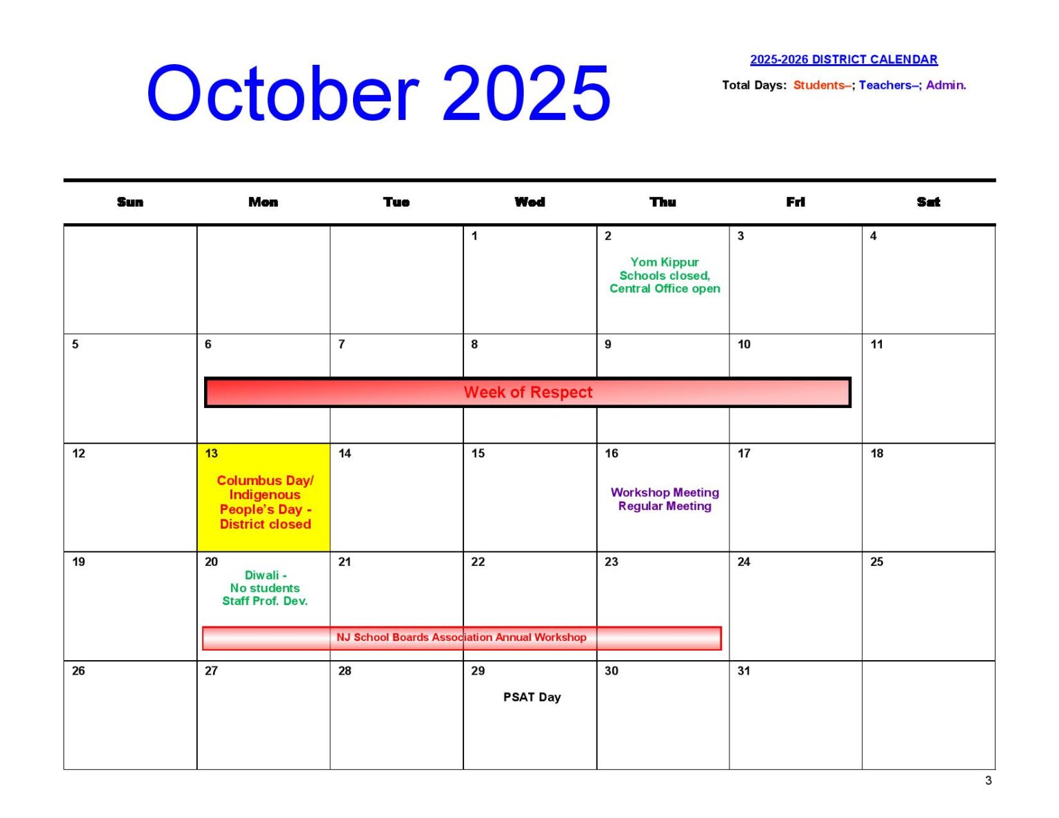 Jersey City Public Schools Calendar 2025-2026 & Holidays