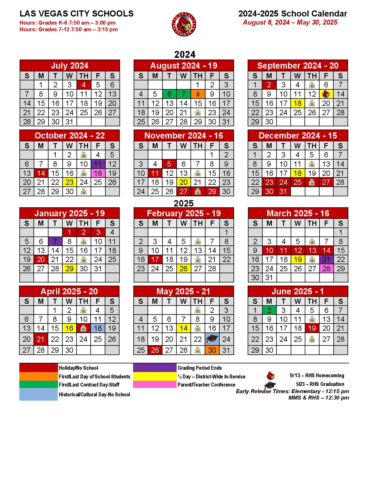 Las Vegas City Schools Calendar 2025-2026 | Academic Holidays
