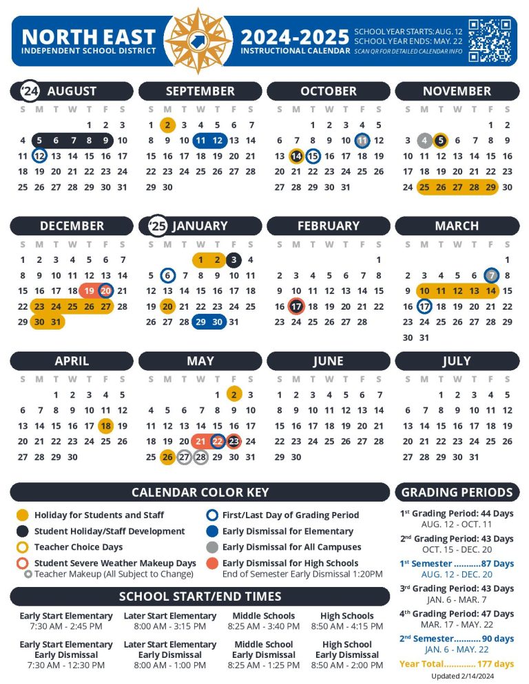 North East ISD Calendar 2025-2026 | Student Calendar