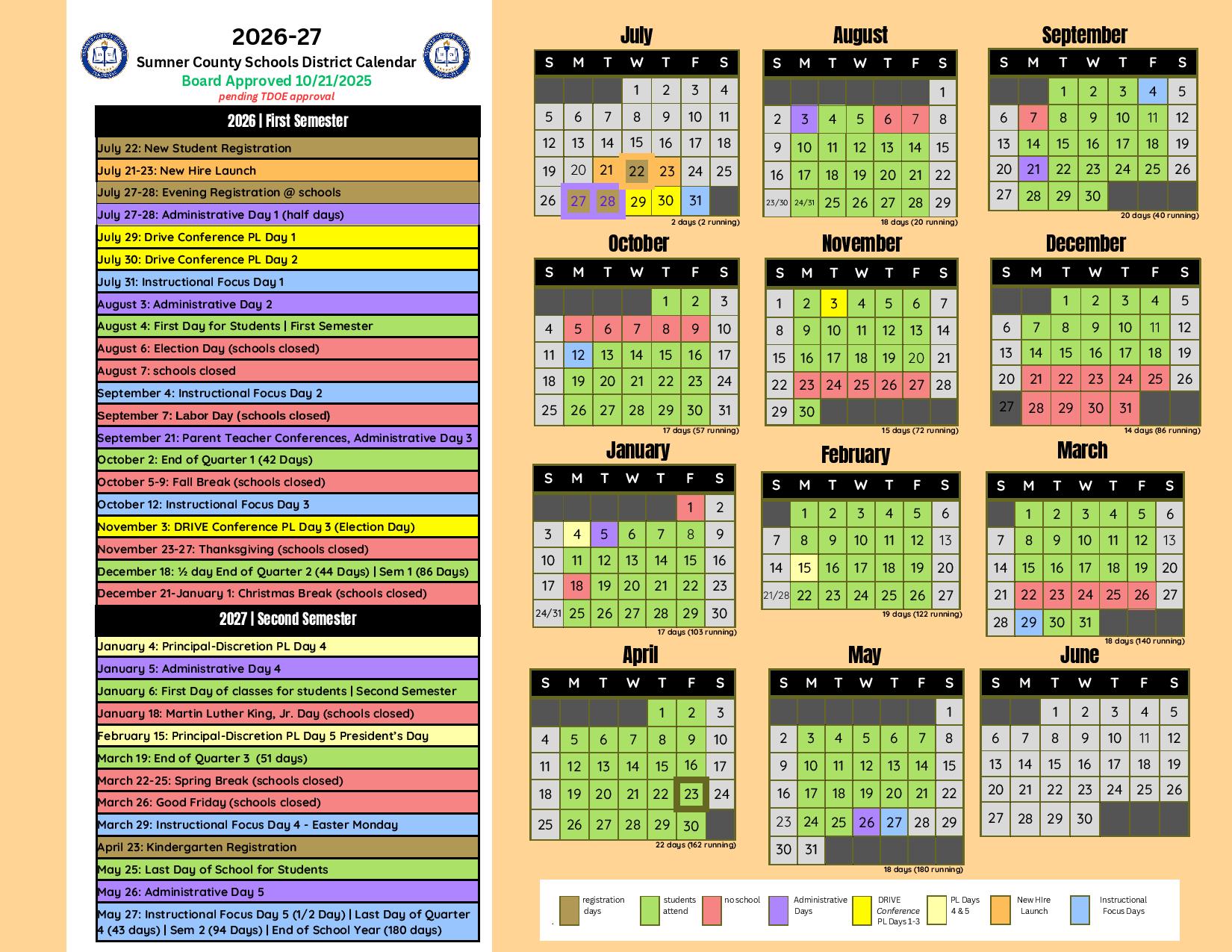 Sumner County Schools Calendar 2026-2027 | SCS Tennessee