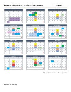 Bellevue School District Calendar 2026-2027 | Holidays
