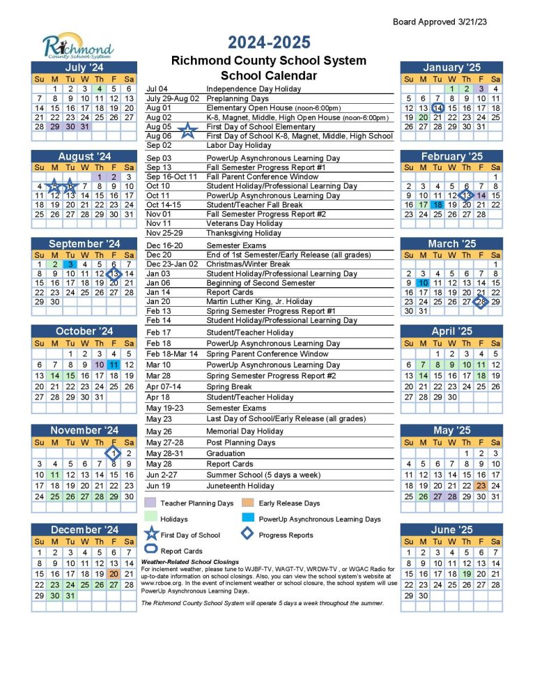 Richmond County Schools Calendar 2025-2026 PDF | Download